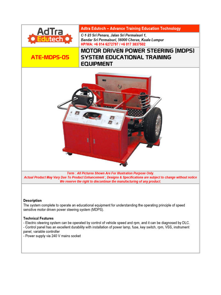 Auto-Kk-05 - Ate-Mdps-05 Motor Driven Power Steering (MDPS) System ...