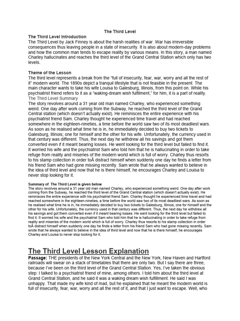 The Third Level | PDF