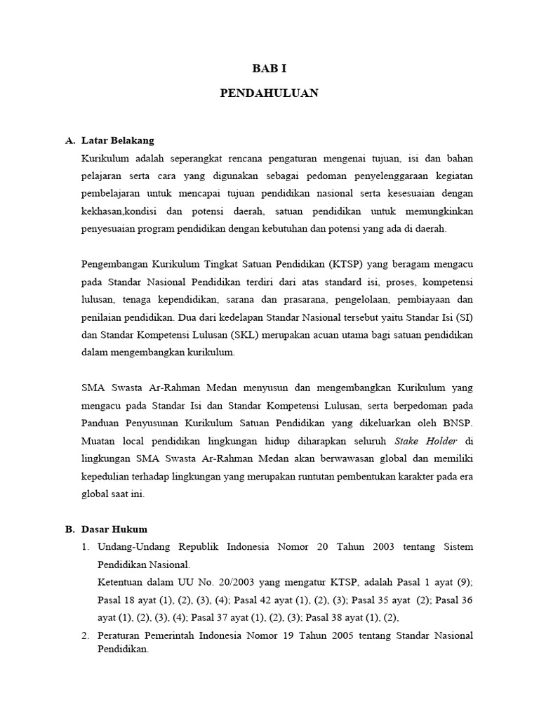 Ketikan Sma Ar Rahman Kurikulum KTSP | PDF | Karier & Perkembangan | Pengembangan Diri