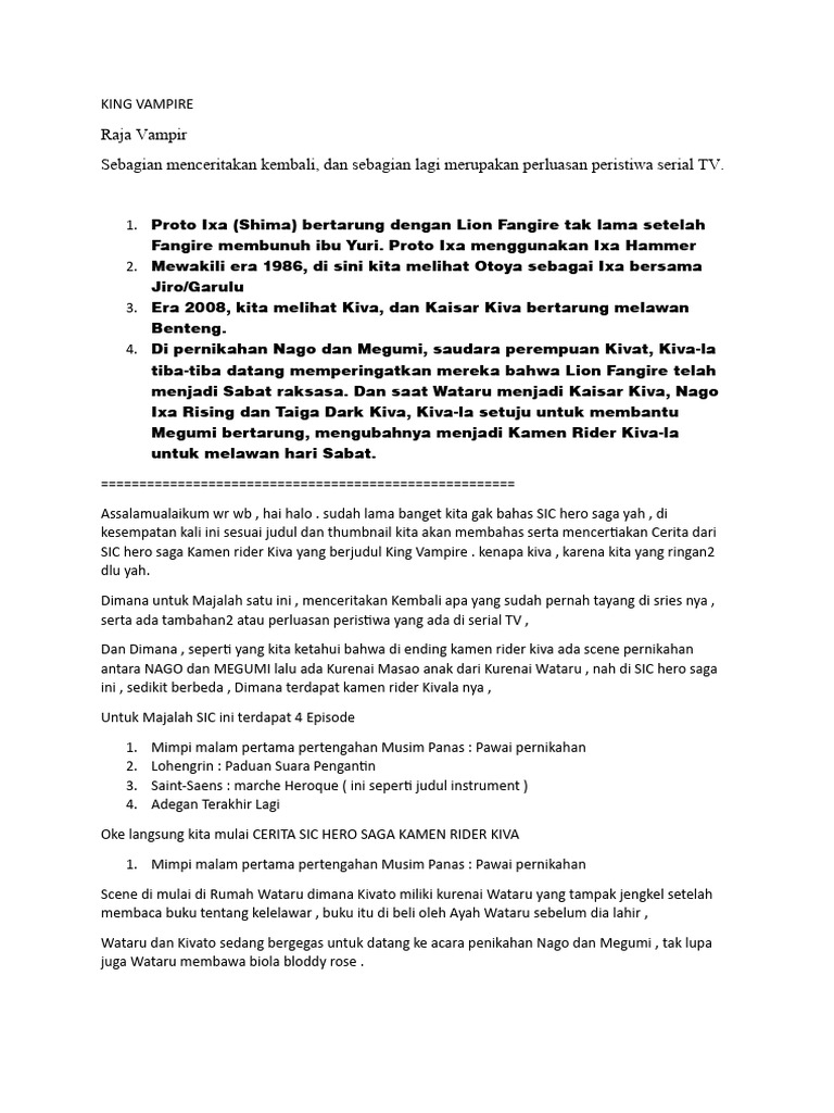 Kamen Rider Kiva: King Vampire | PDF