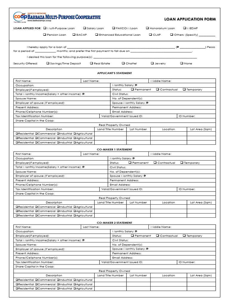 2020 Barbaza MPC Loan Application Form 2 Online Application | PDF ...