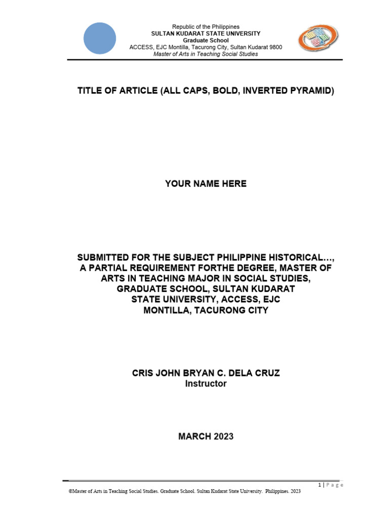 Article Review Guidelines for MAT Social Studies | PDF | Citation ...
