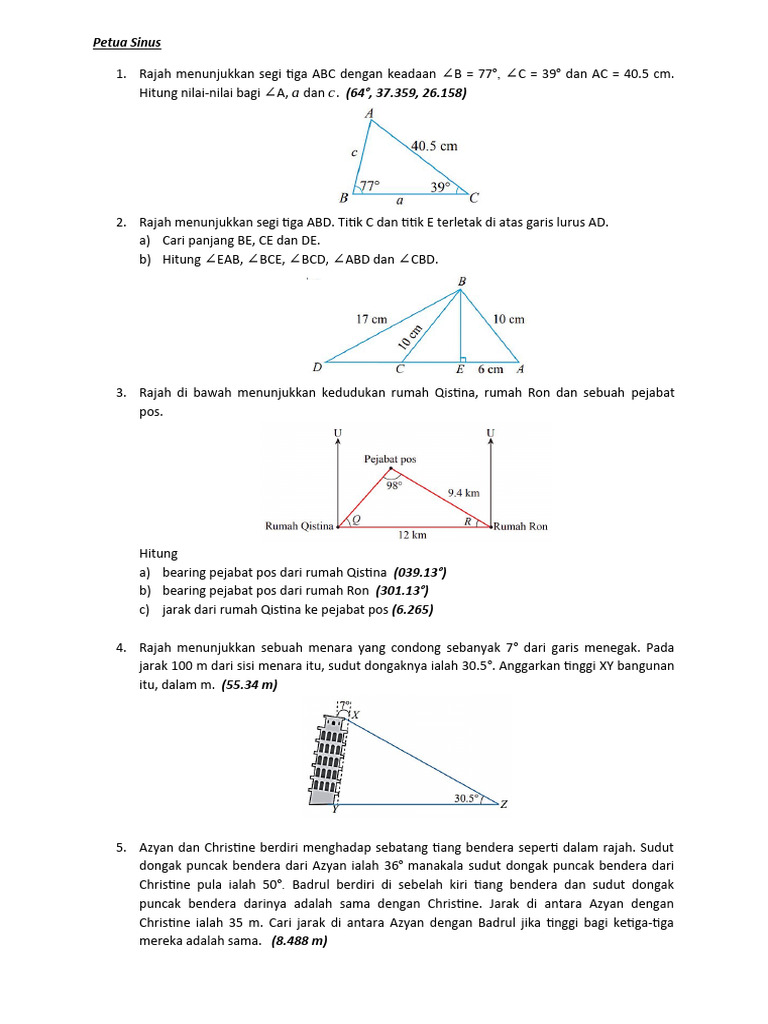 Latihan Penyelesaian Segi Tiga | PDF