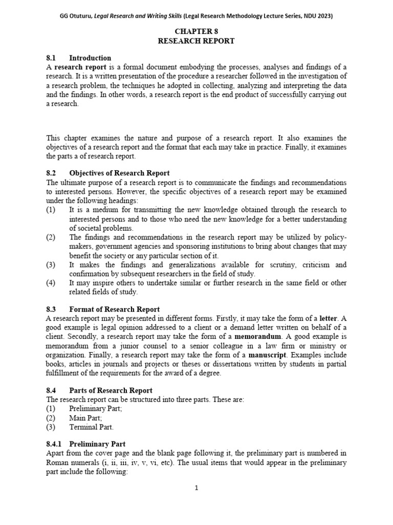 Legal Research Report Writing Guide | PDF | Thesis | Methodology