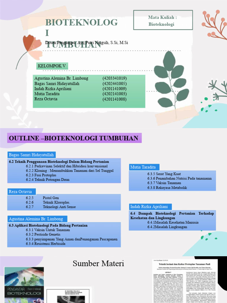 Bioteknologi Tumbuhan-Kelompok 6-Pspb 2020 B-Compressed | PDF