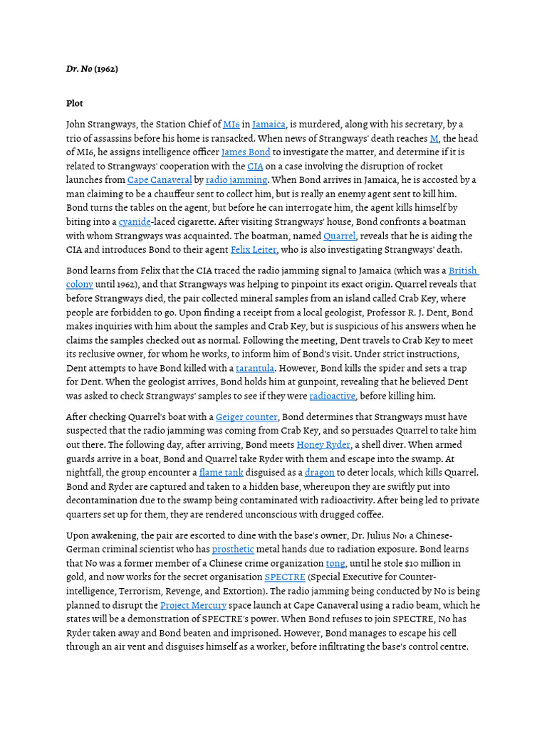 James Bond Movie 007 Plots | PDF | James Bond