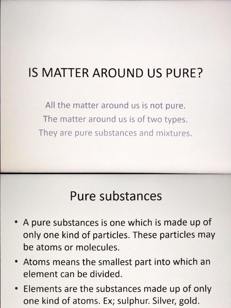 Is Matter Around Us Pure | PDF