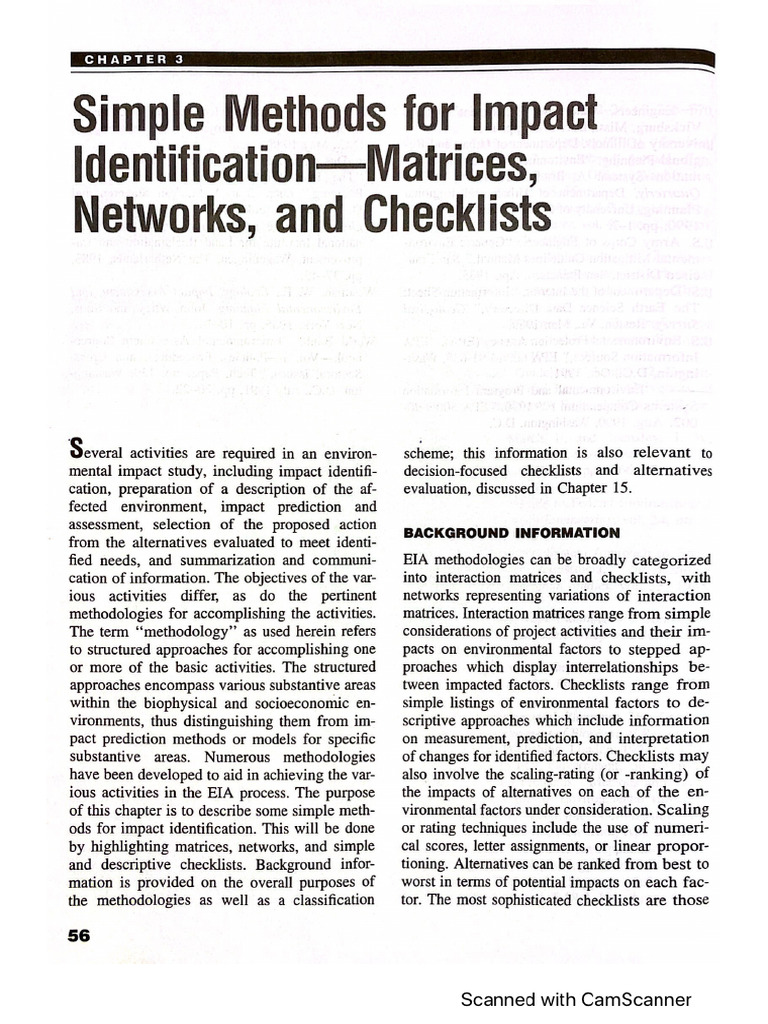 7-Simple Methods For Impact Identification-EIA CH-3 | PDF