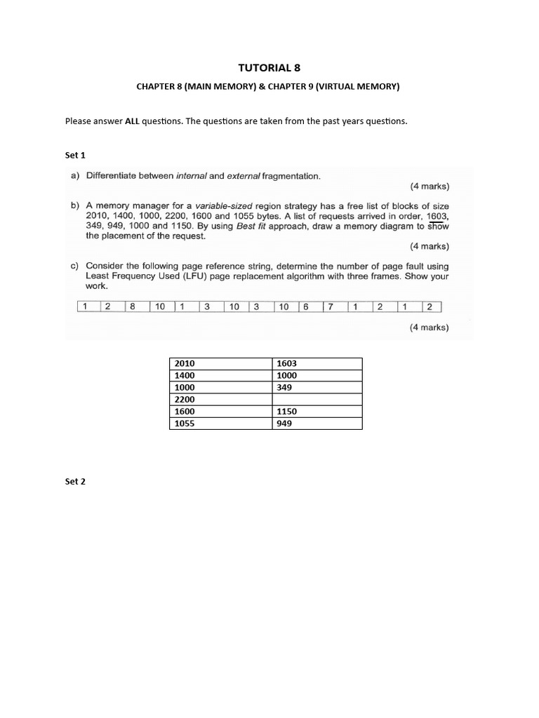 CSC520 Tutorial - Memory & Virtual Memory | PDF