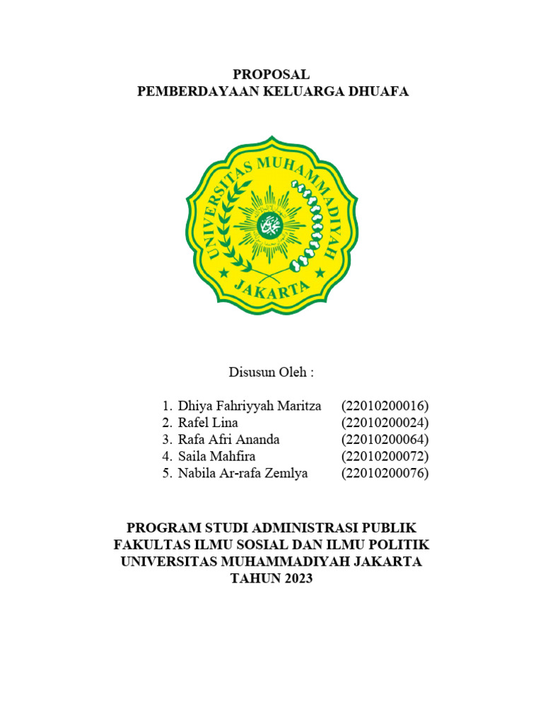 Contoh Proposal Pemberdayaan Dhuafa | PDF