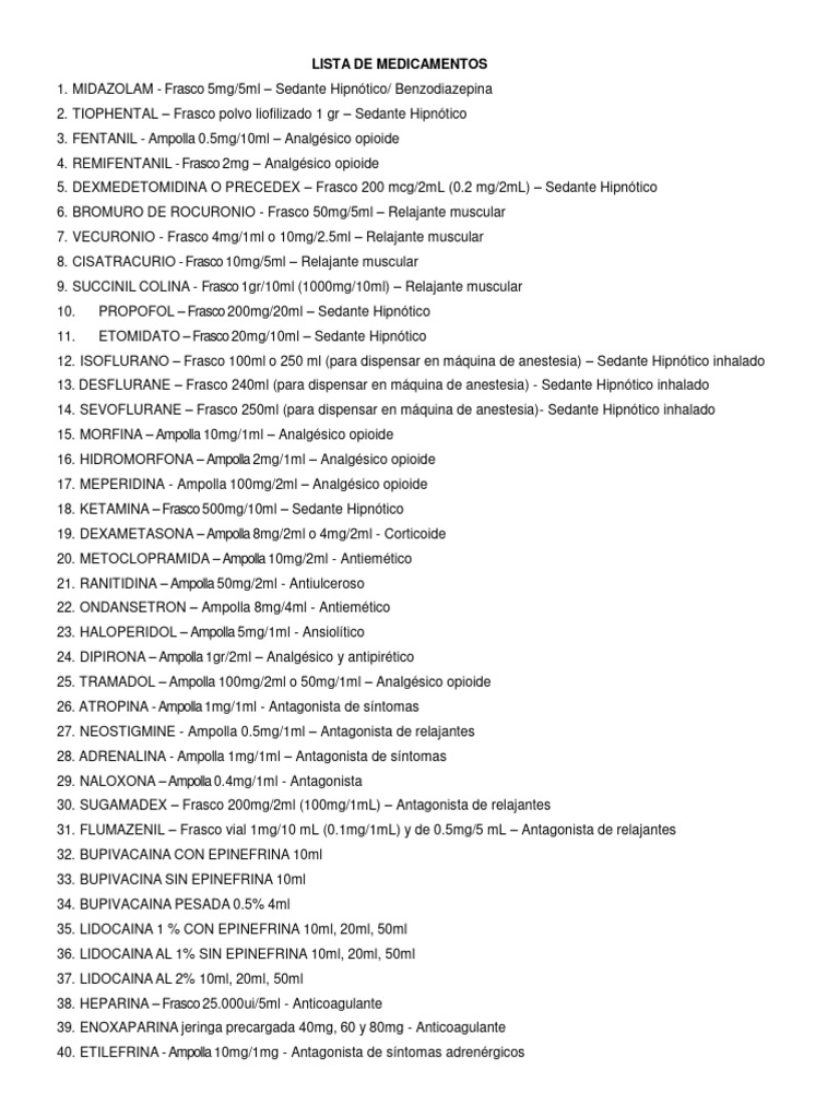 Lista de Medicamentos Completa | PDF