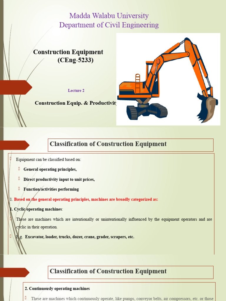 Equipment Lec 2 | PDF | Concrete | Crane (Machine)