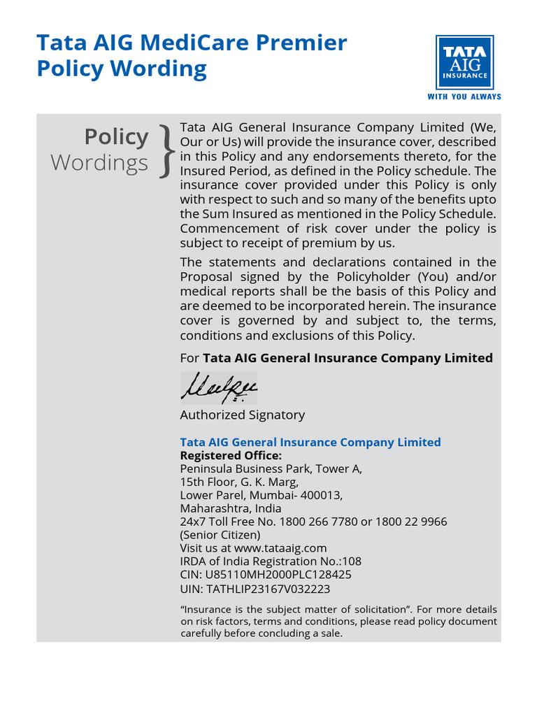 Policy Wordings | PDF