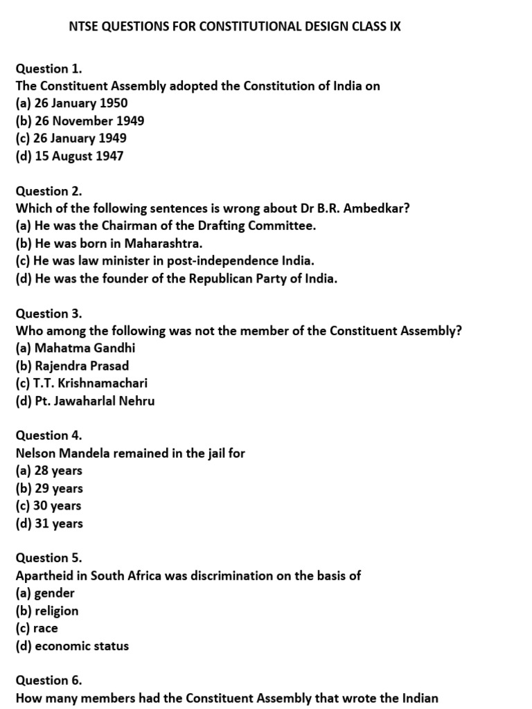 Constitutional Design Question | Download Free PDF | Indian National ...