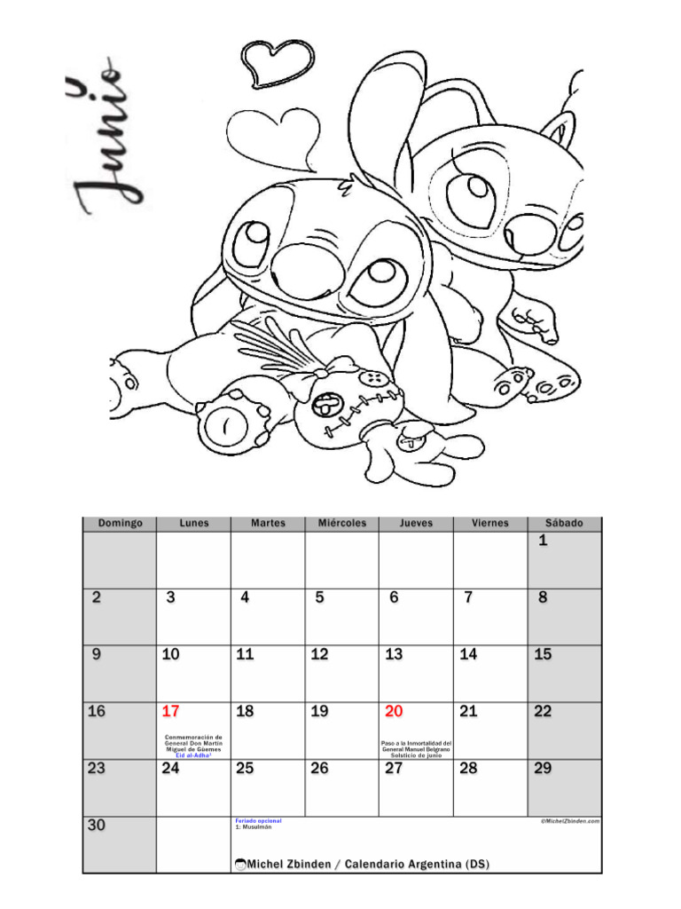 Calendario Junio 2024 Argentina Ds | PDF