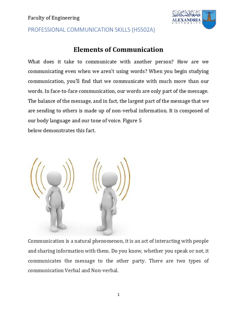 Elements of Communication | PDF | Communication | Nonverbal Communication