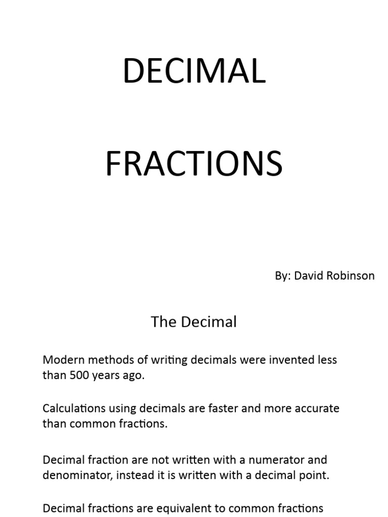 Unit 3 Decimal Fractions | PDF | Division (Mathematics) | Numbers