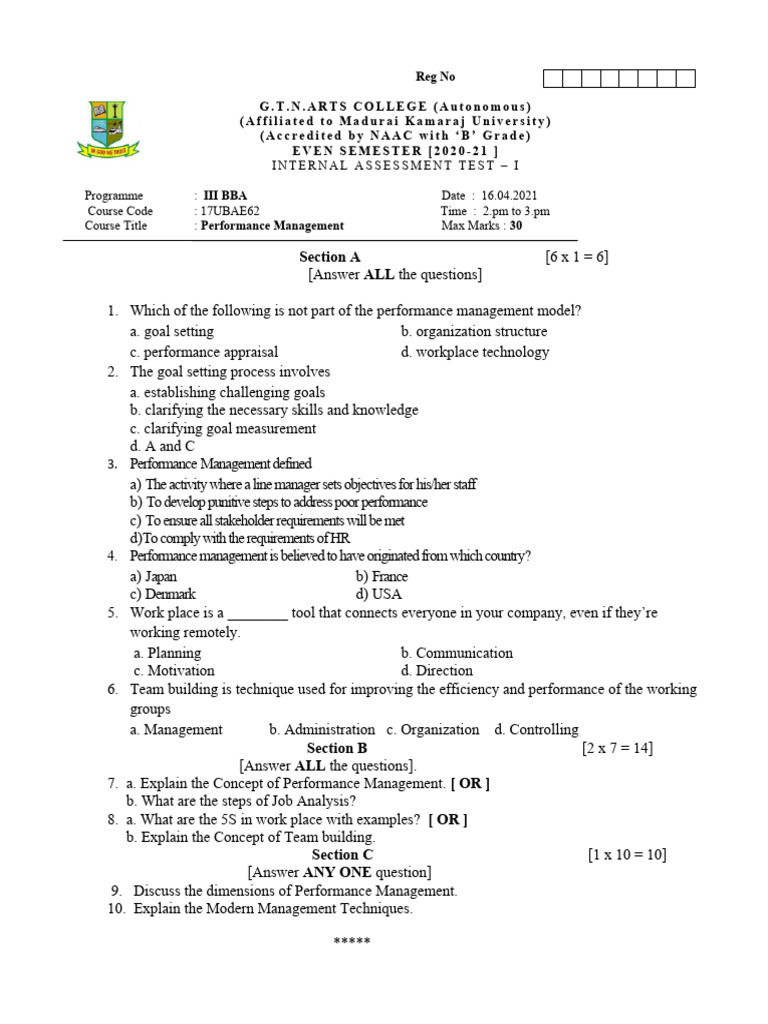 Performance Management | PDF | Goal Setting | Behavioural Sciences