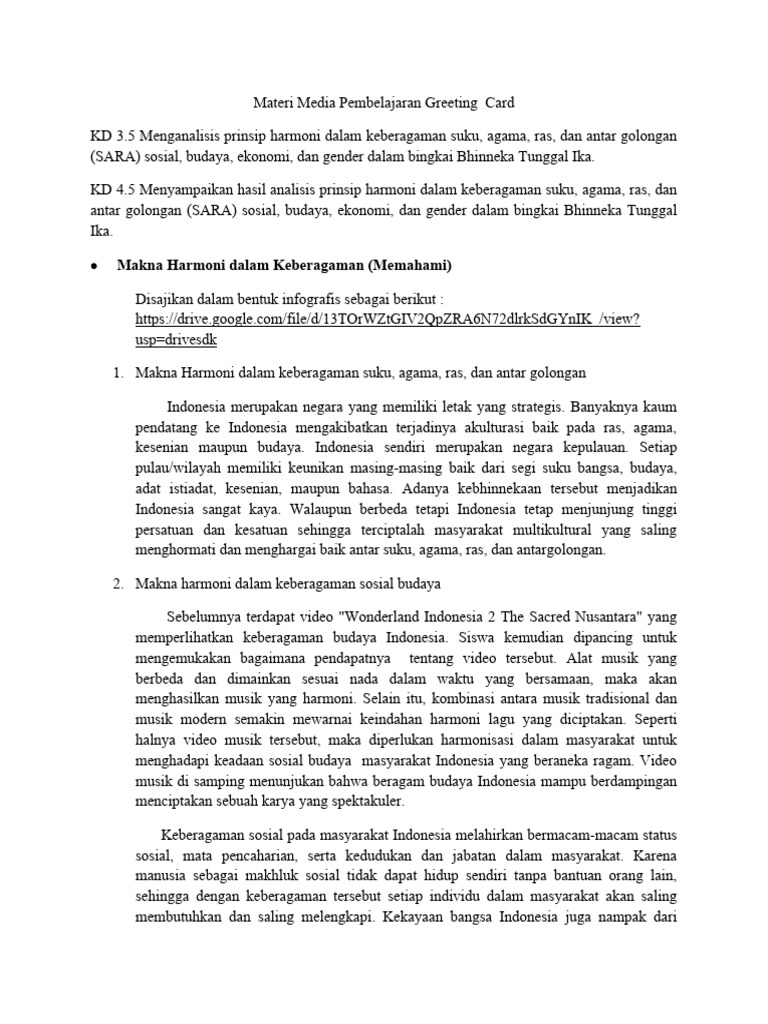 Materi Greeting Card Harmoni Dalam Keberagaman | PDF Materi Greeting Card Harmoni Dalam Keberagaman | PDF
