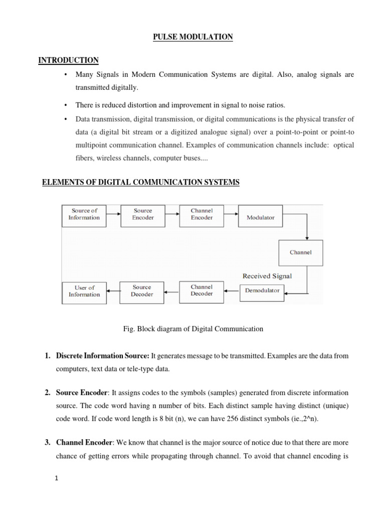 Pulse Modulation Notes Pdf