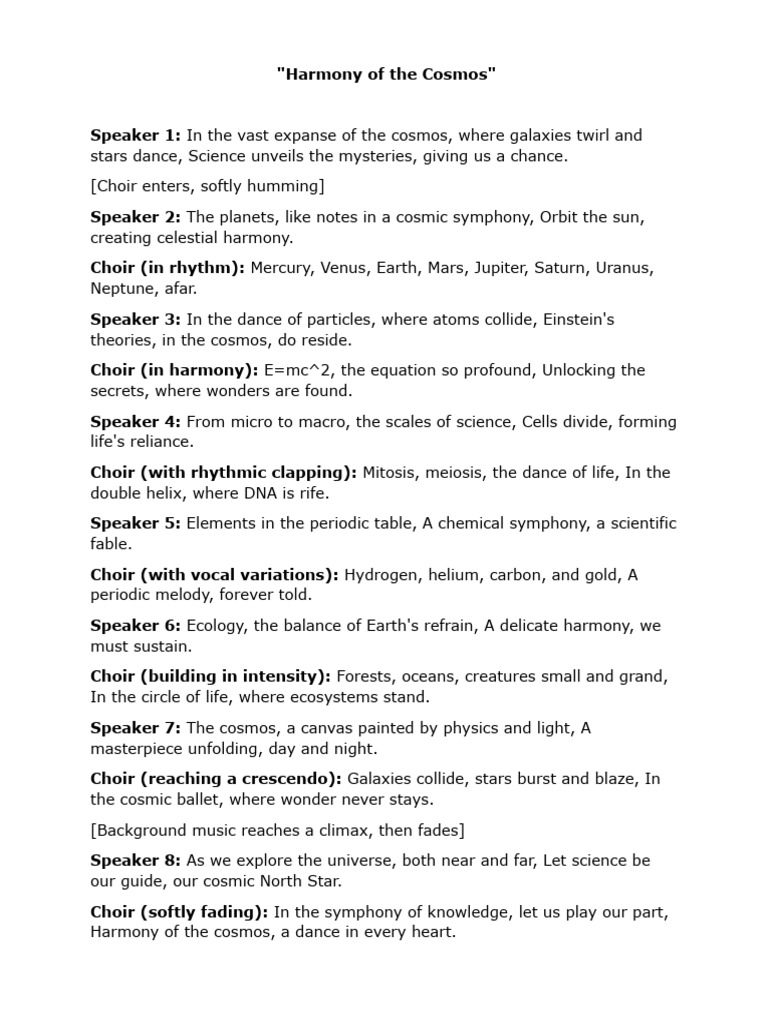 Sci Speech Choir Script | PDF | Social Science