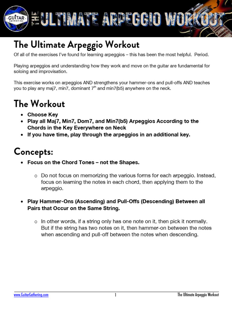 The Ultimate Arpeggio Workout Pdf Chord Music Harmony
