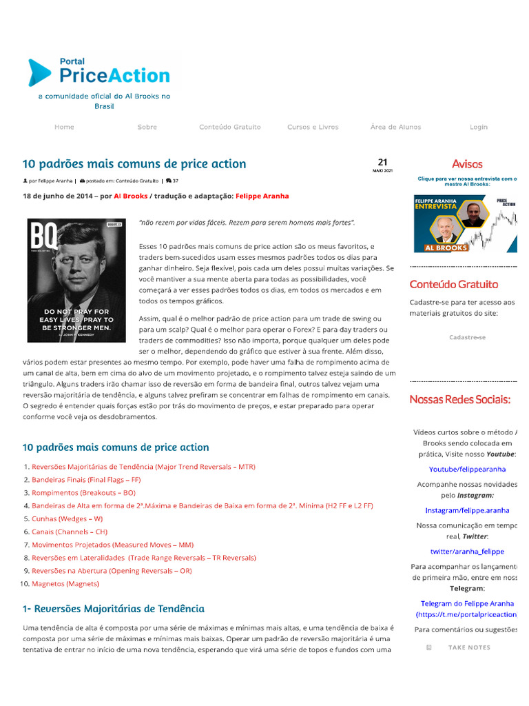 10 Padrões Mais Comuns Price Action | PDF