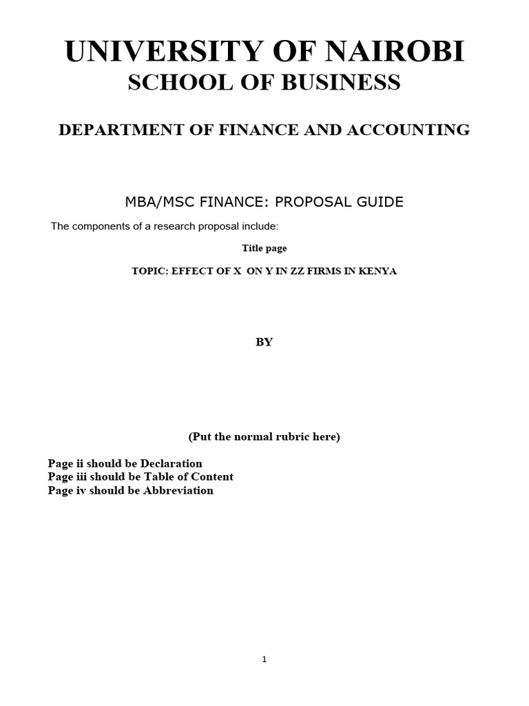 MBA MSC Proposal Guide - Revised | PDF