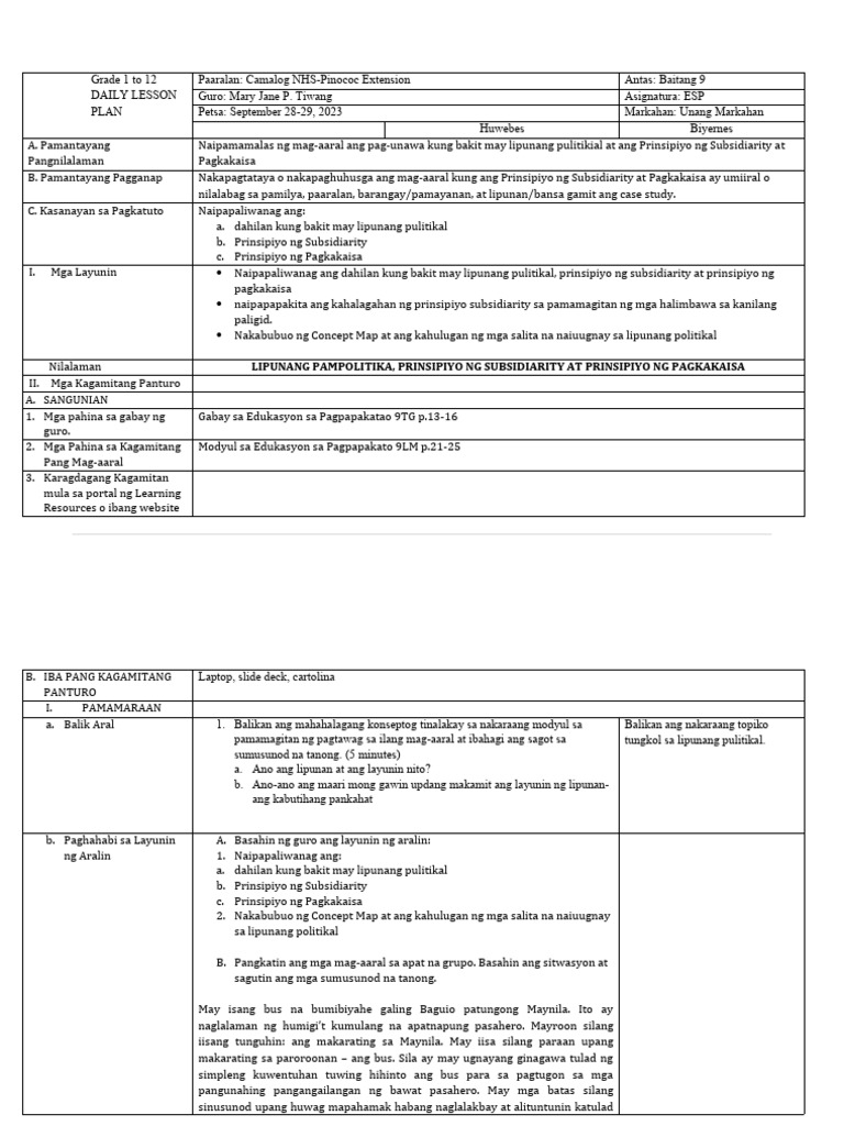 ESP_9_Q1_September 28-29,2023 | PDF