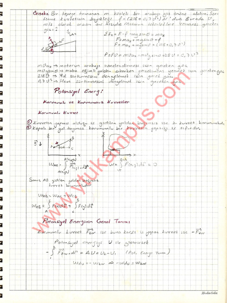 Fizik 1 Ders Notlari Not 6 Ytukampus | PDF