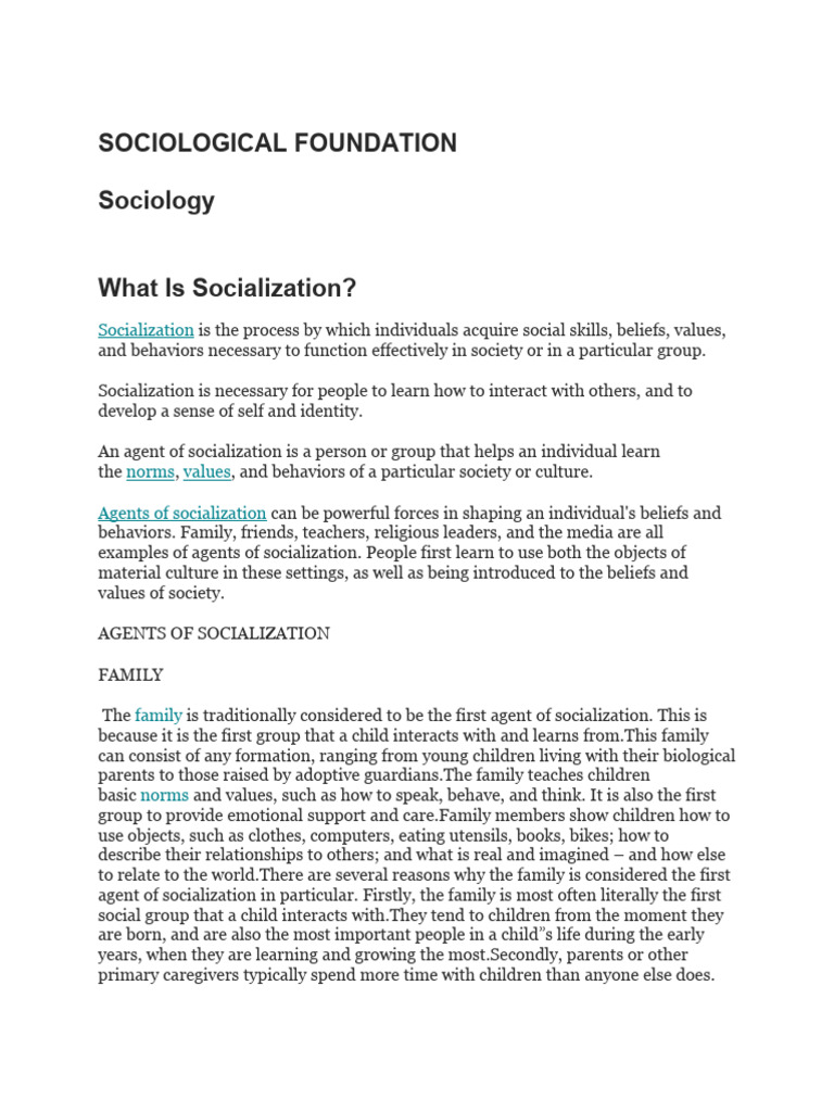 Sociological Foundation | PDF