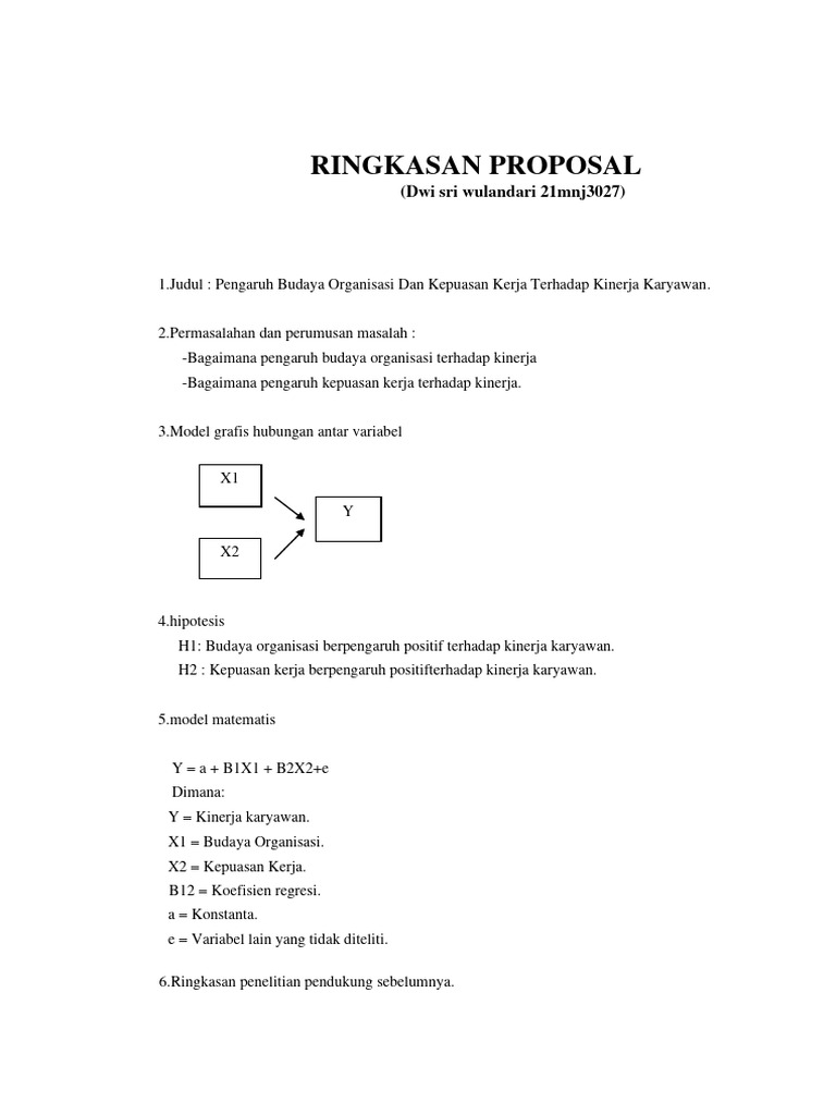Ringkasan Proposal (Dwi Sri Wulandari 21mnj3027) | PDF