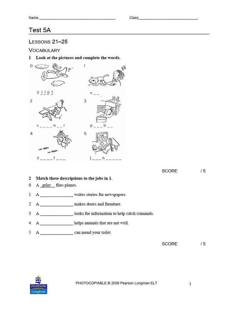 Test Sky High Klasa 6 Test 5 A Pdf