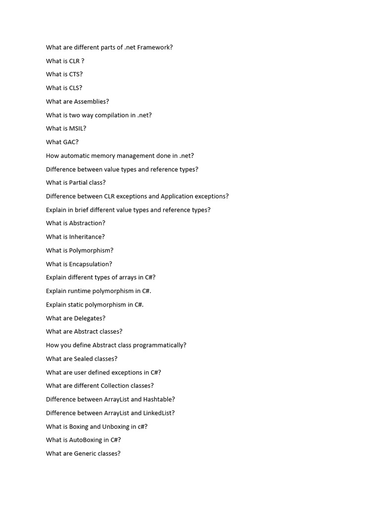 AWT Common VIVA Questions | PDF | C Sharp (Programming Language ...