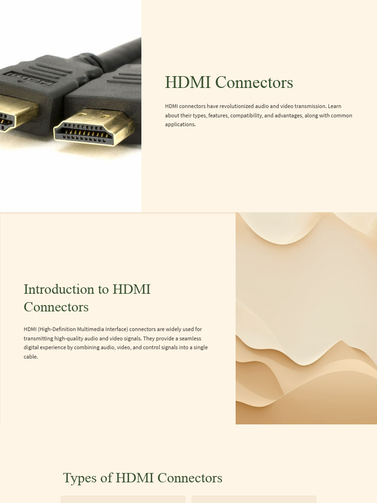 HDMI Connectors | PDF | Hdmi | Manufactured Goods