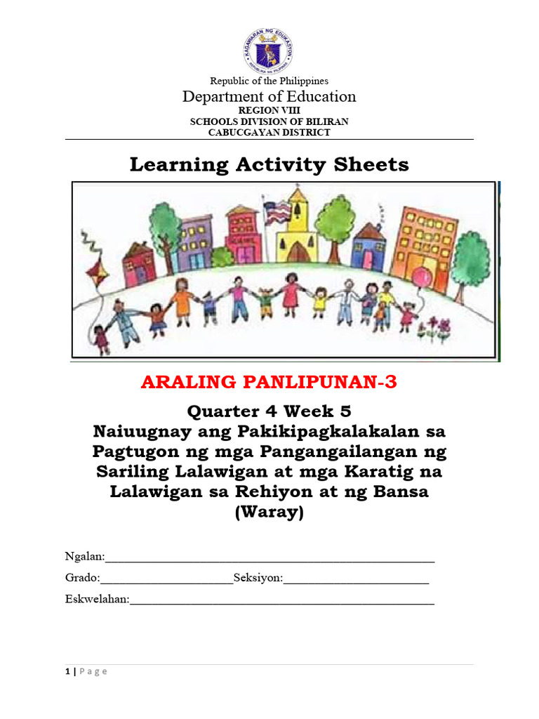 ARAL PAN 3 Q4 LAS4 W5 Waray | PDF