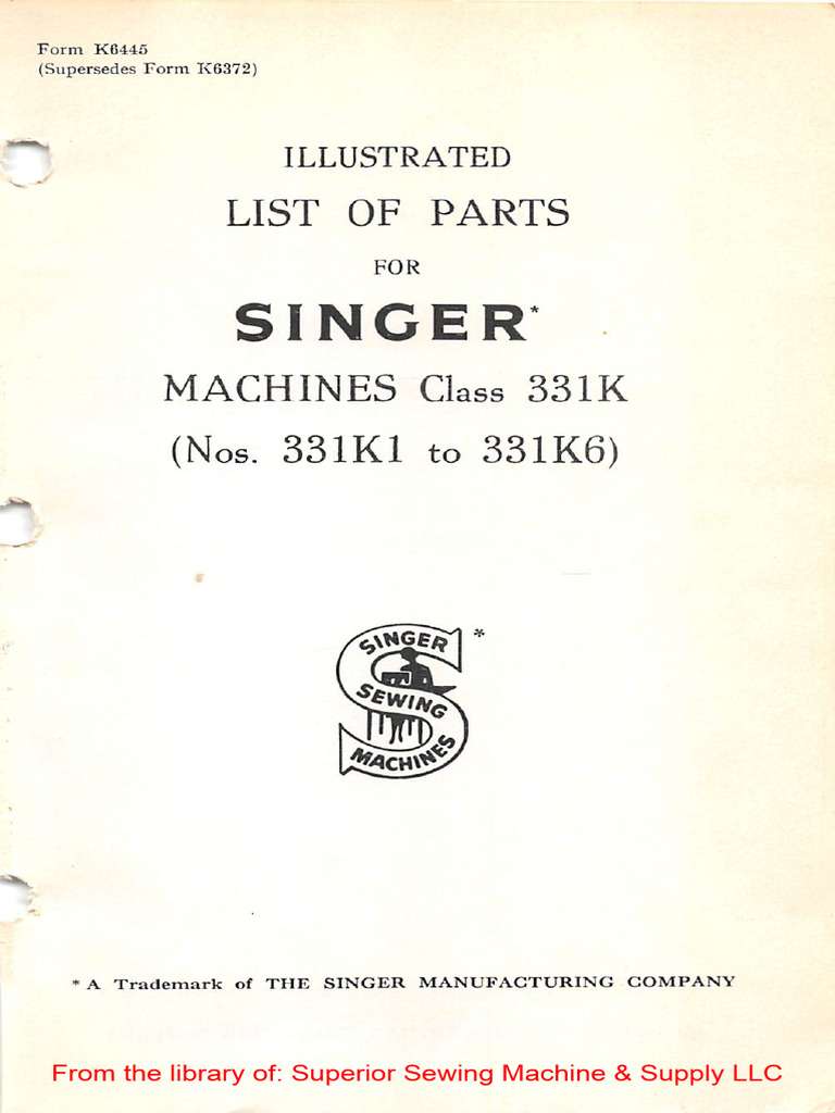 Singer 331K1 To K6 | PDF | Sewing | Machines