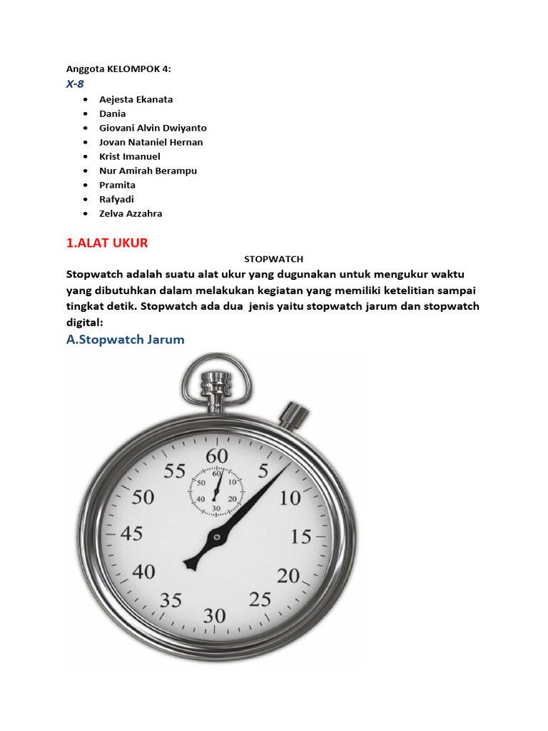 Panduan Lengkap Stopwatch Jarum & Digital | PDF
