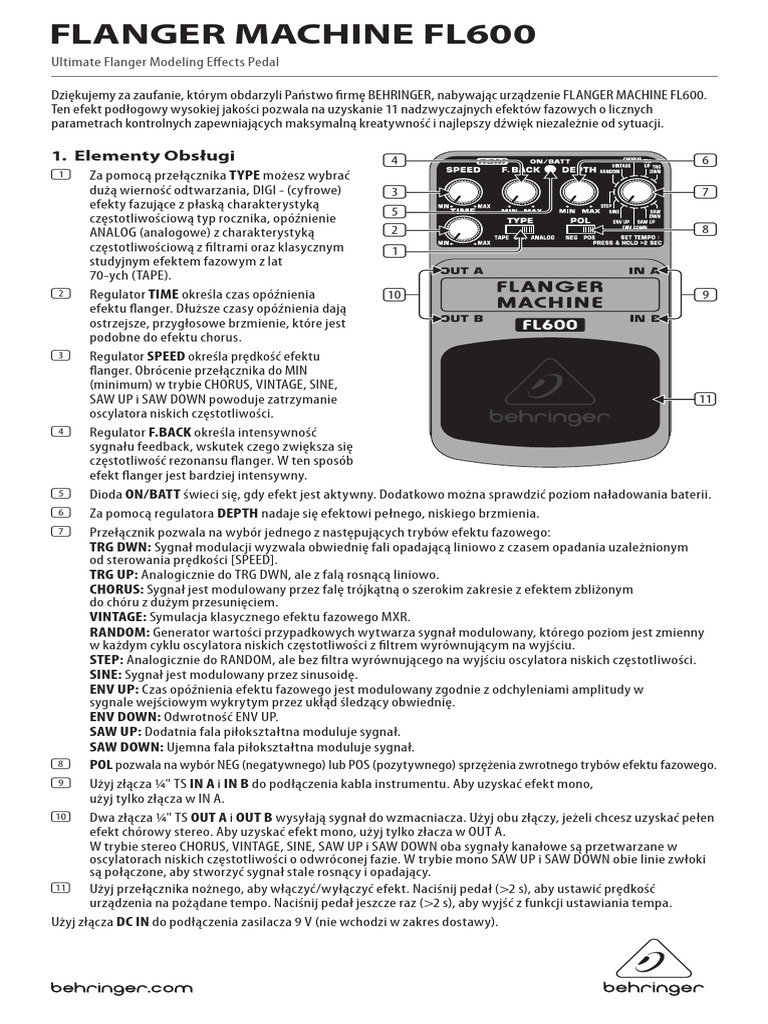 Behringer FL600 Instrukcja PL | PDF