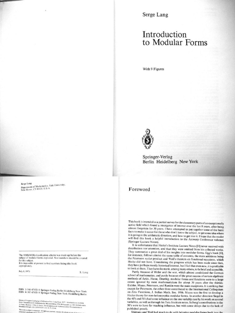 Introduction To Modular Forms Isbn3540078339