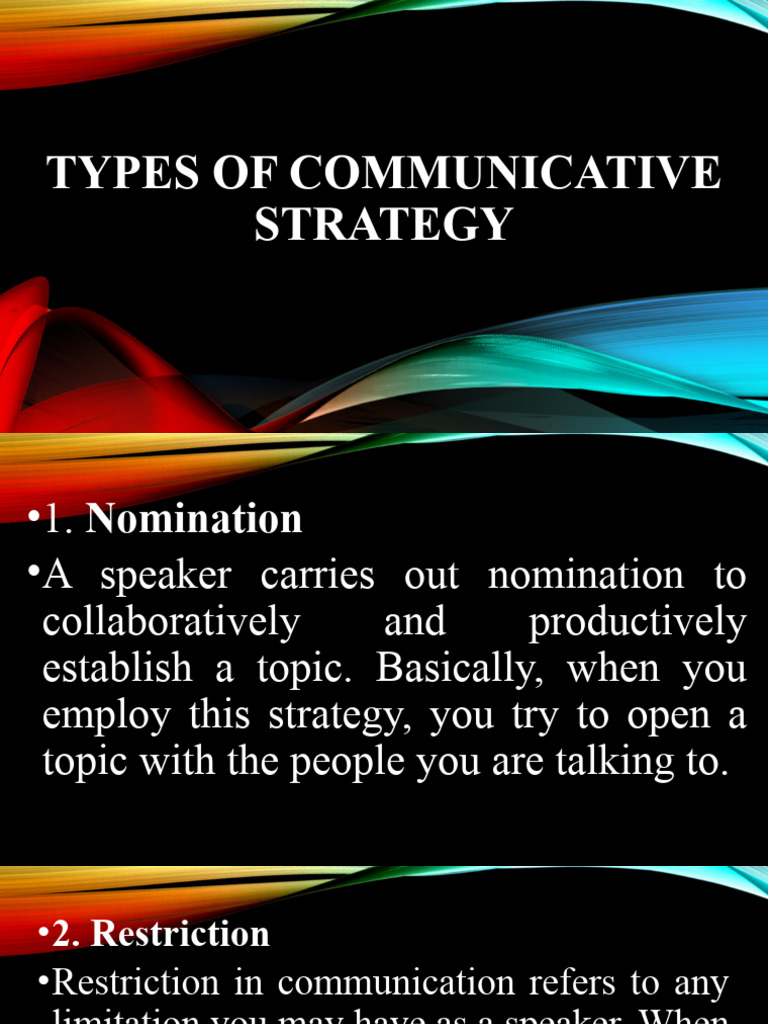 Types of Communicative Strategy | PDF | Human Communication | Communication