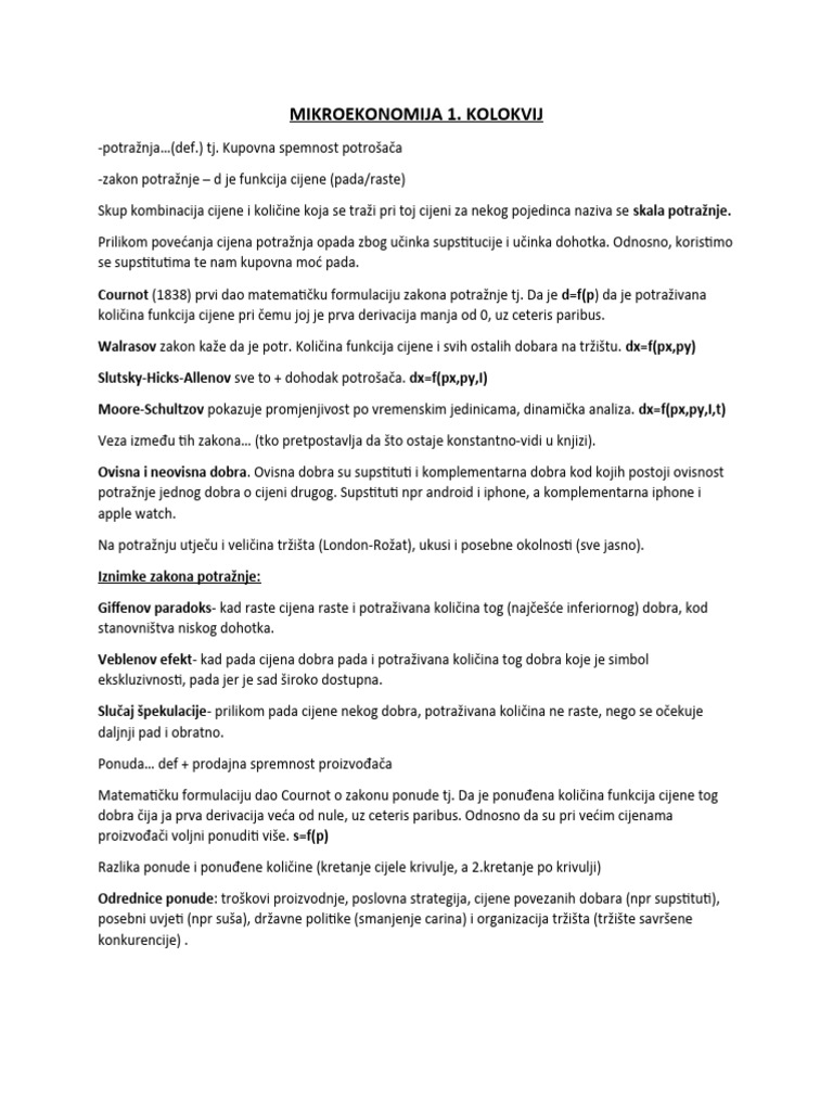 Mikroekonomija 1 | PDF