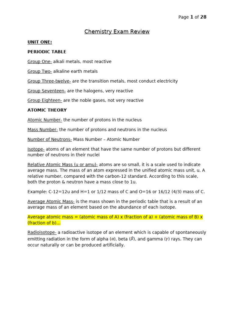 Chemistry Exam Review Grade 11 | PDF | Chemical Bond | Chemical Polarity