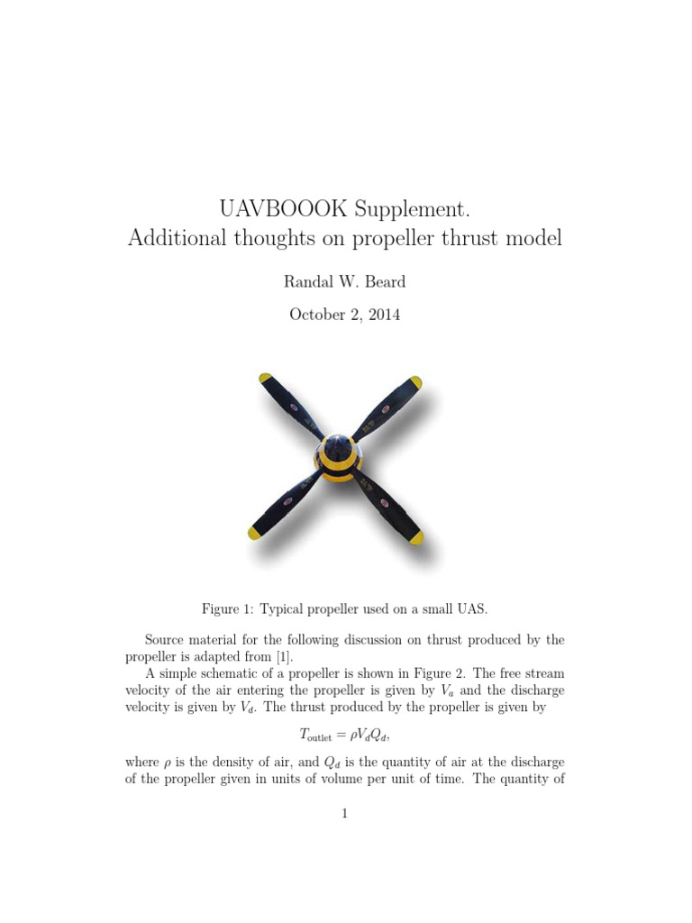 Additional thoughts on propeller thrust model | PDF | Thrust | Airspeed