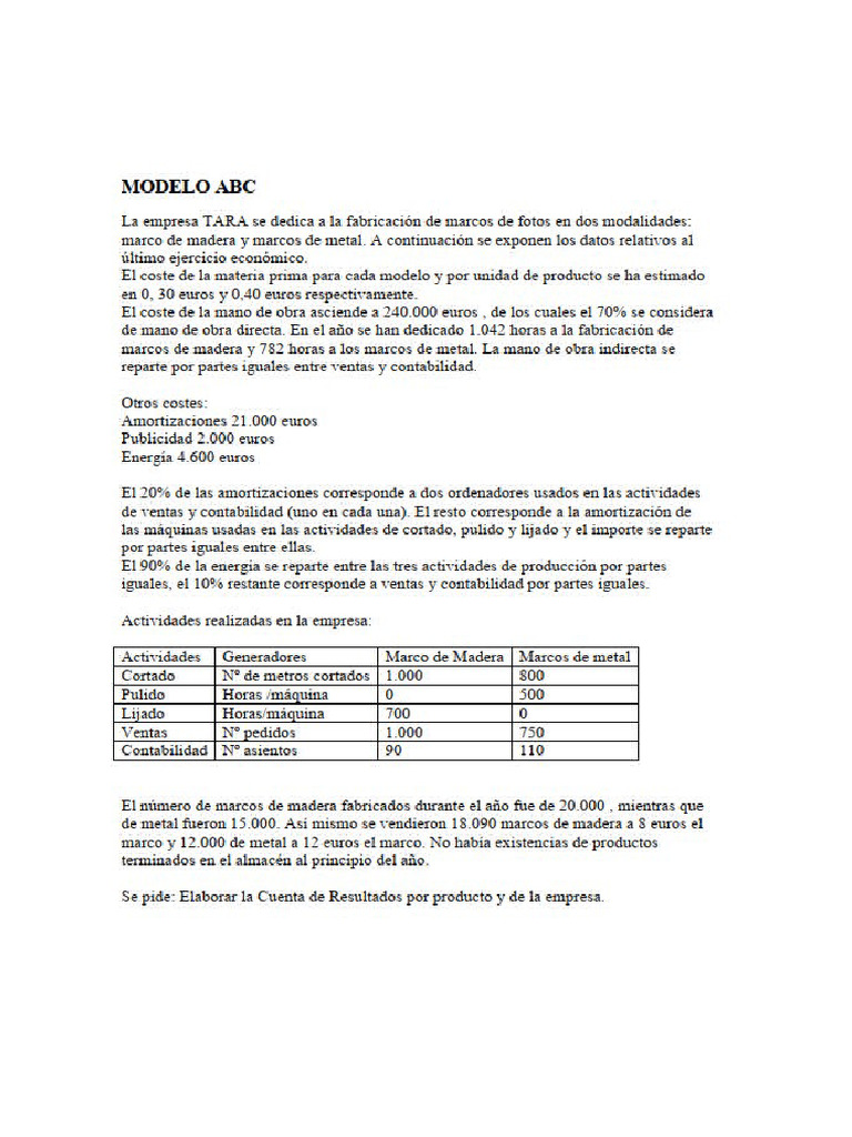 Parcial 2016 y Modelo ABC | PDF