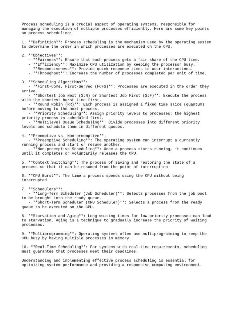 Process Scheduling | PDF | Scheduling (Computing) | Process (Computing) Process Scheduling | PDF | Scheduling (Computing) | Process (Computing)