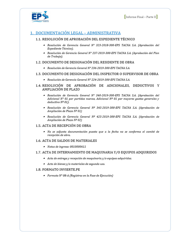 Informe Final de Documentación de Obra | PDF | Business | Economias
