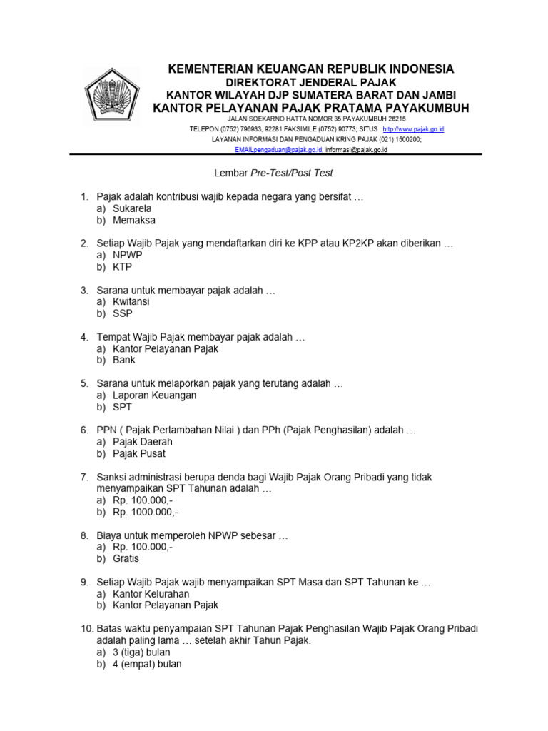 Panduan Pajak untuk Wajib Pajak Indonesia | PDF