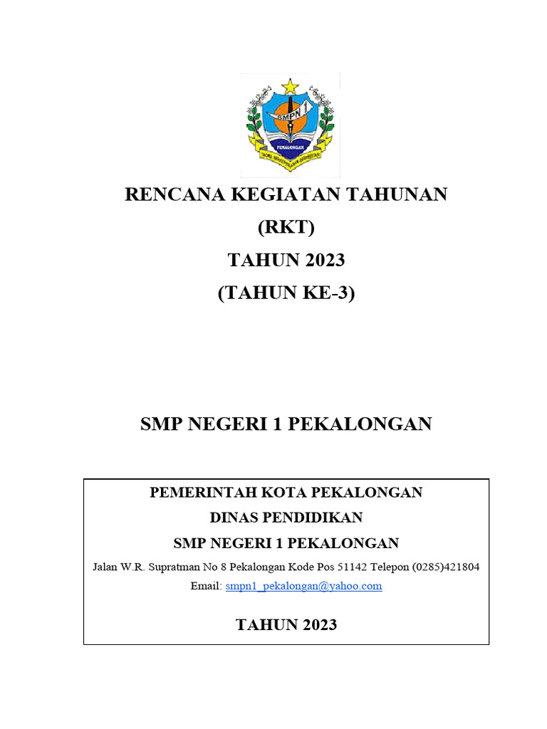RKT Rencana Kegiatan Tahunan 2023 | PDF