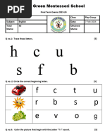Nursery English Test Paper PDF | PDF | Orthography | Written Communication